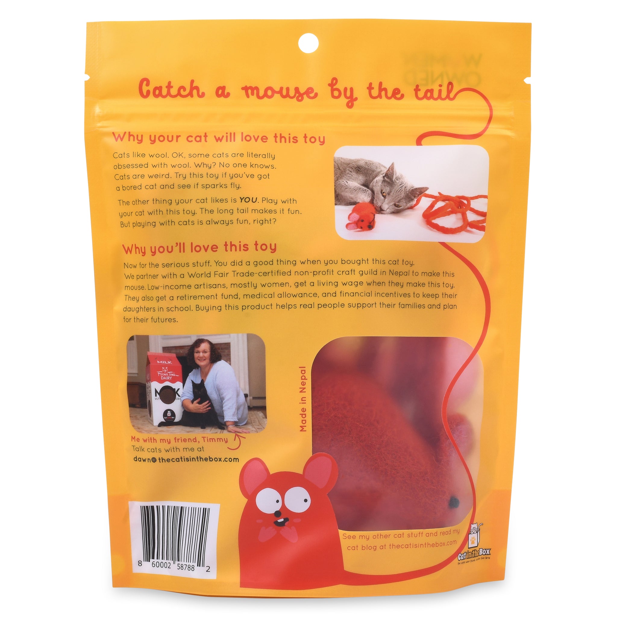 Catch a Mouse by the Tail - Wool Cat Toy – Cat in the Box LLC